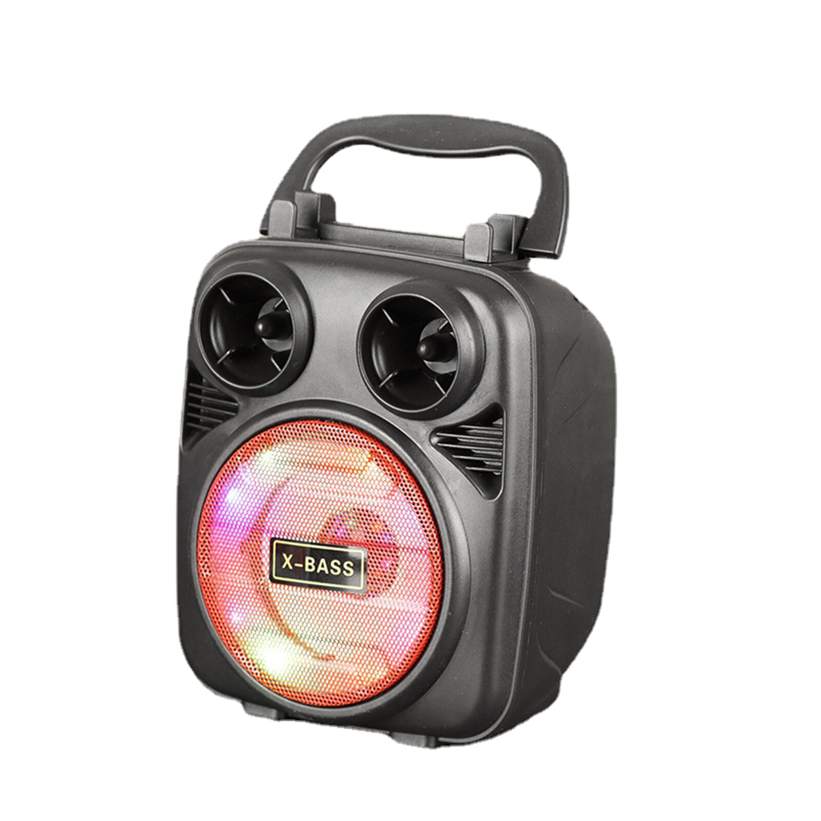 (1) Портативная колонка, беспроводная колонка с сабвуфером, поддержка USB FM LED-красный