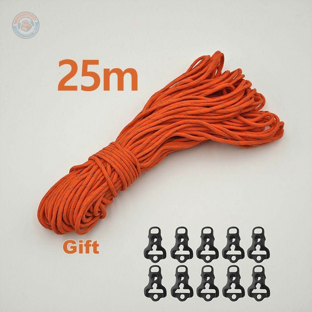 Прочный светоотражающий шнур для палатки 25 метров надежный аксессуар для кемпинга, тента и походов