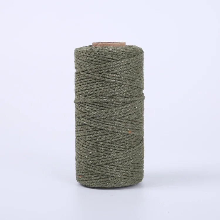 Хлопковая веревка 2 мм, 100 м ArmyGreen