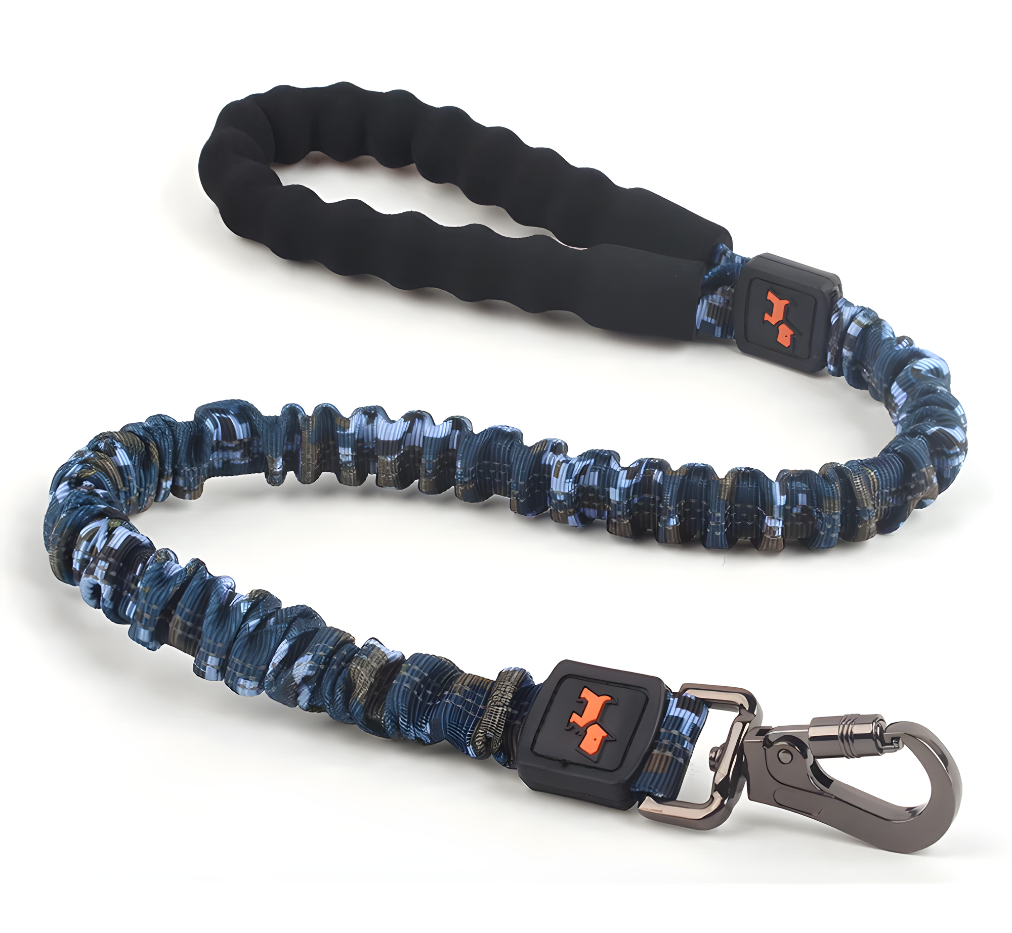 Поводок для собак эластичный нейлоновый 130-185 см камуфляжно-синий