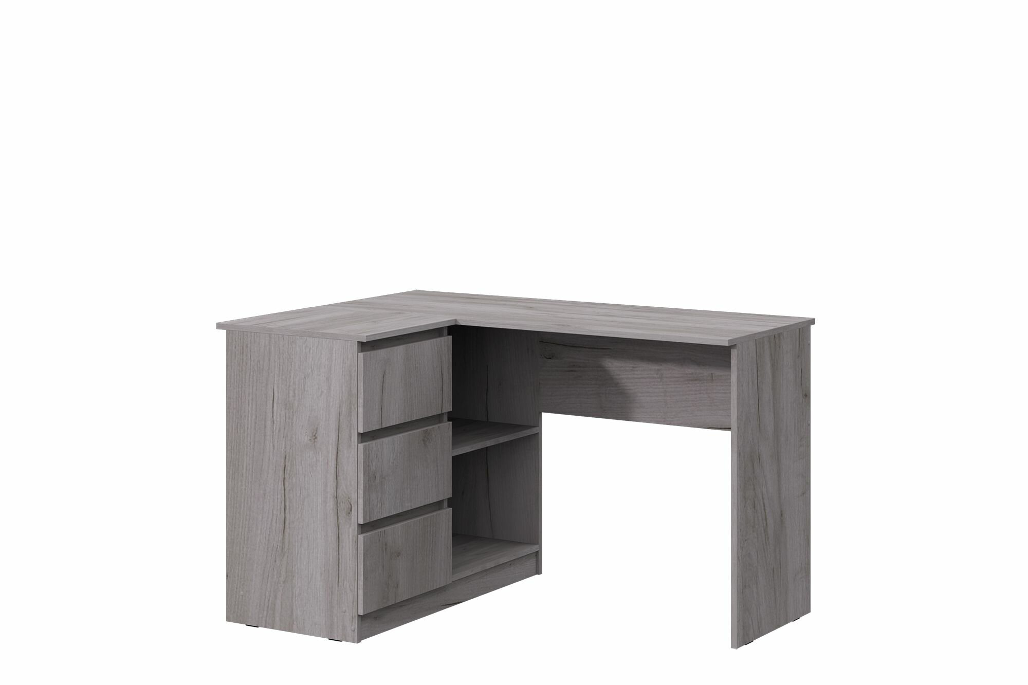 Стол письменный МС "Соната" Цвет Дуб Крафт Серый, ширина 130см, большой, ученический, длинный, с ящиками
