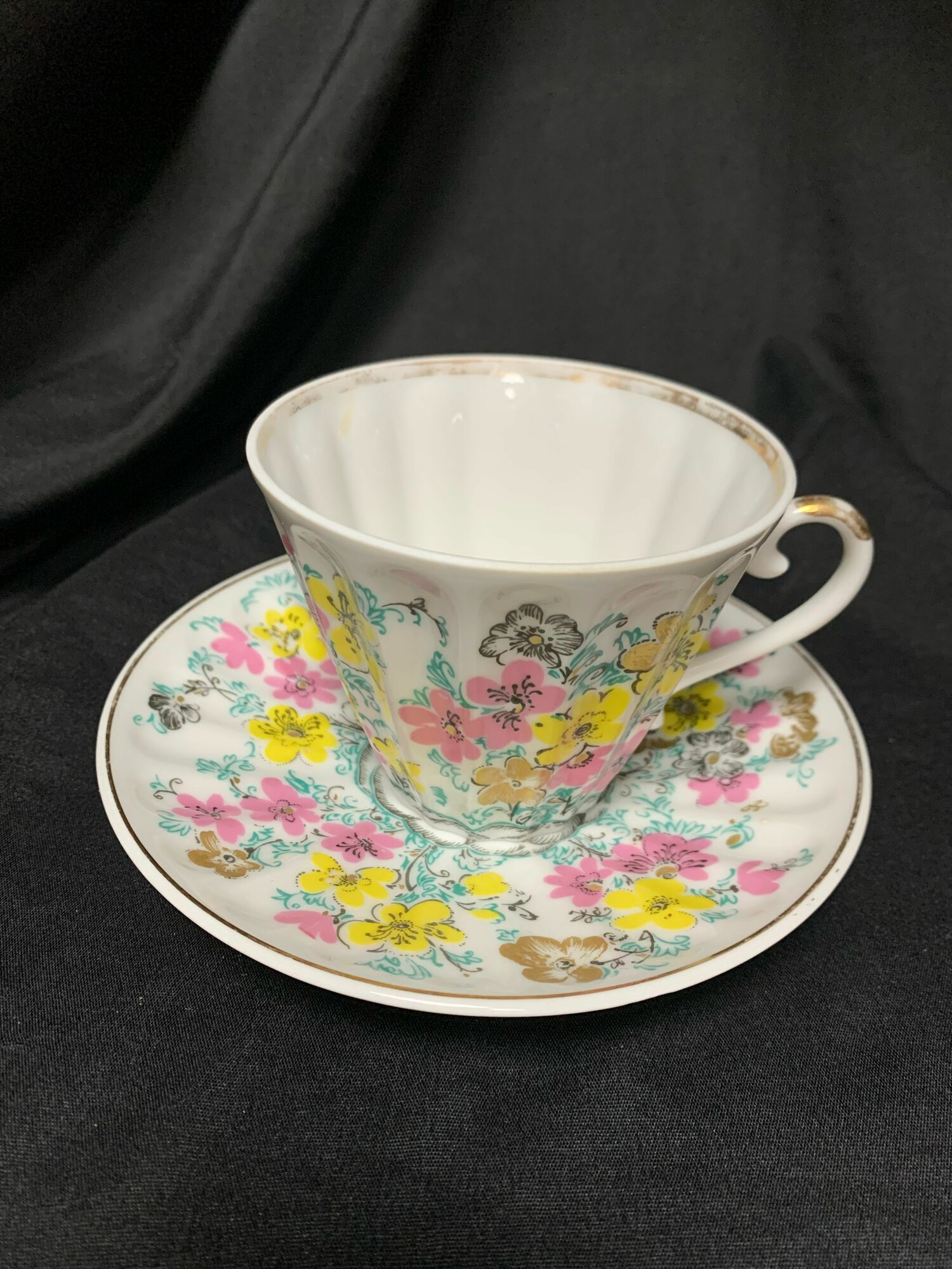 Фарфоровая чайная пара "Ситец"