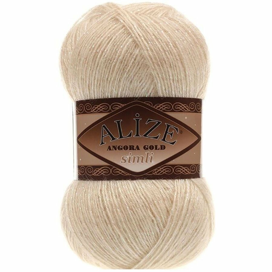 Пряжа Alize ANGORA GOLD SIMLI 67 молочный беж (5 мотков)