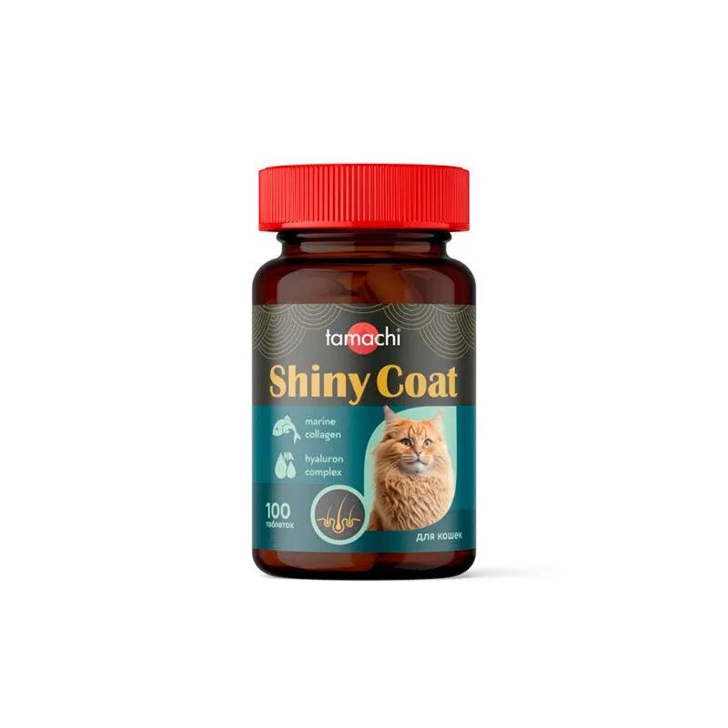 Витамины Tamachi "Shiny Coat", для кошек, для шерсти, таблетки, 100 штук