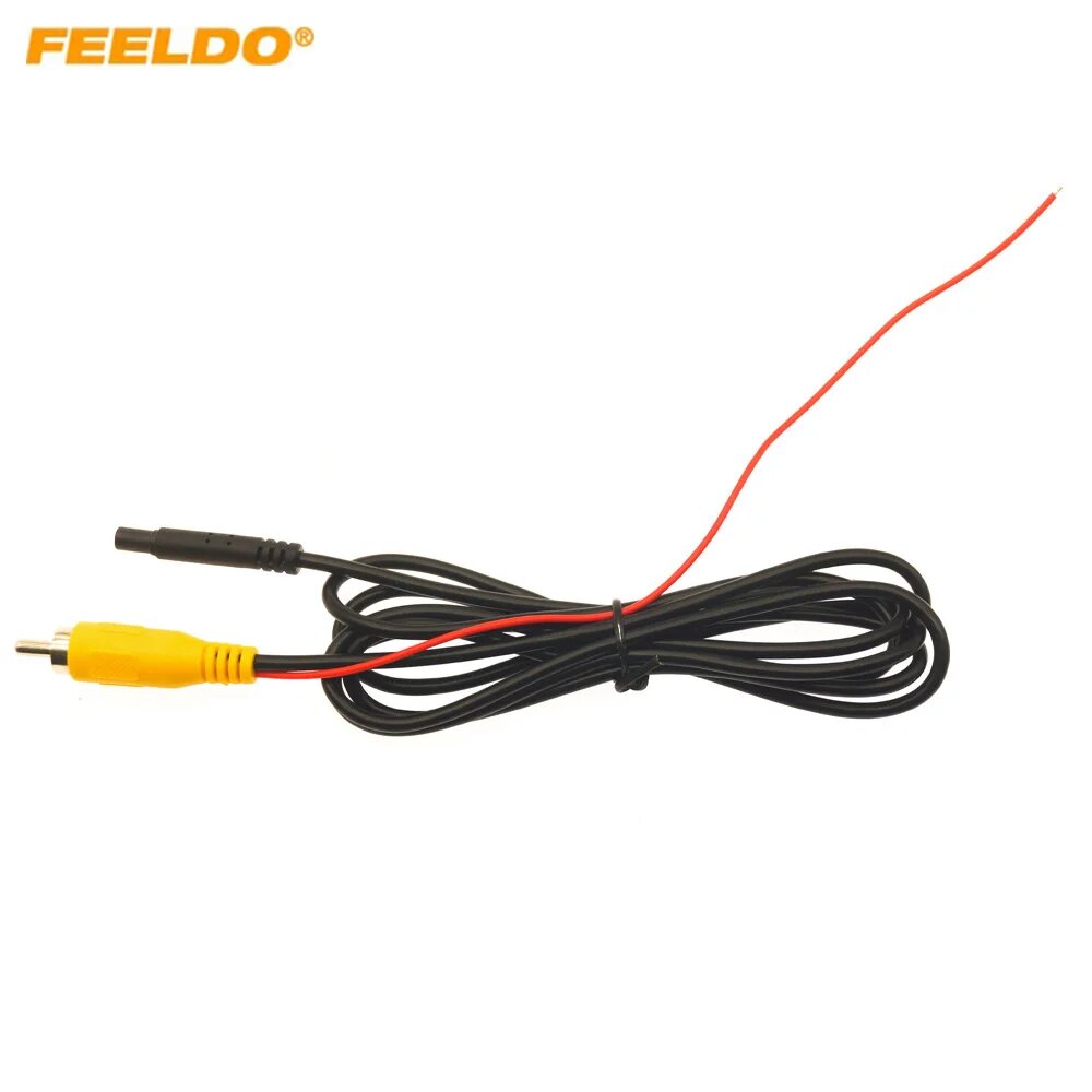 Автомобильный штекер FEELDO, 4-контактный разъем RCA-папа, кабель-переходник CVBS для камеры заднего вида # HQ2401