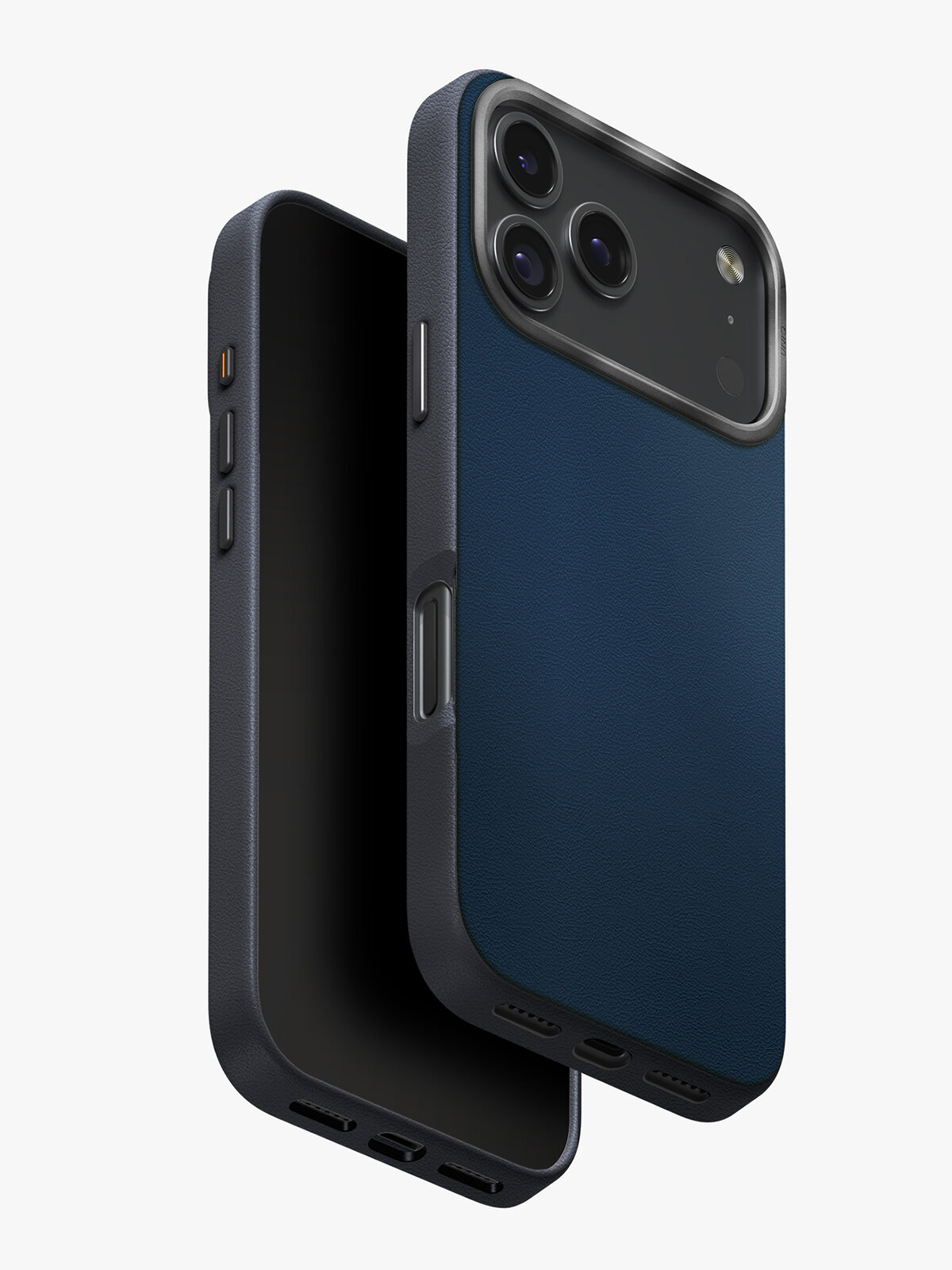 Чехол Uniq на iPhone 17 Pro, Lyden DS из премиальной экокожи, с магнитами MagSafe, синий