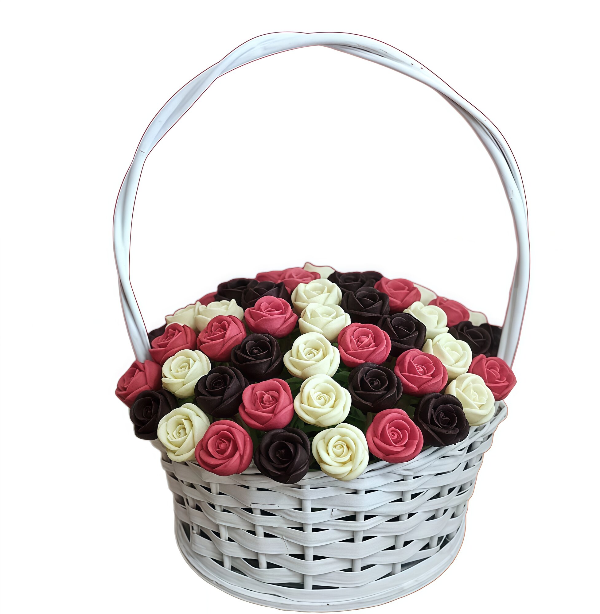 Сладкий букет из конфет ShokoTrendy шоколадные розы в корзине 612 гр