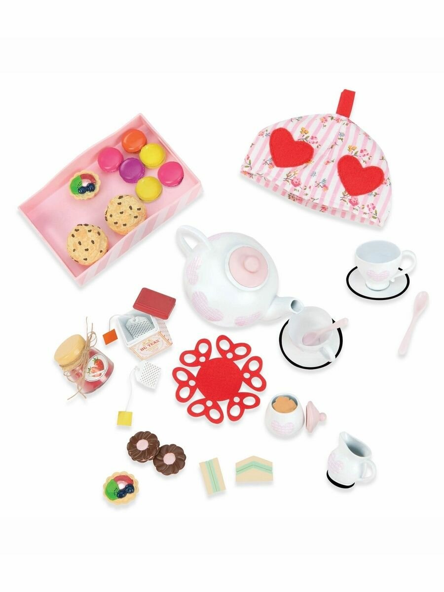 OUR GENERATION Игровой набор Всё для чаепития с аксессуарами для кукол для детей от 3 лет
