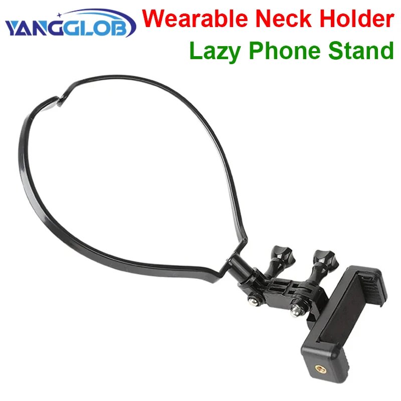 Носимый держатель на шею без рук, подставка для ленивого телефона, универсальное подвесное крепление для IPhone 15ProMax, Samsung GoPro, кронштейн для док-станции