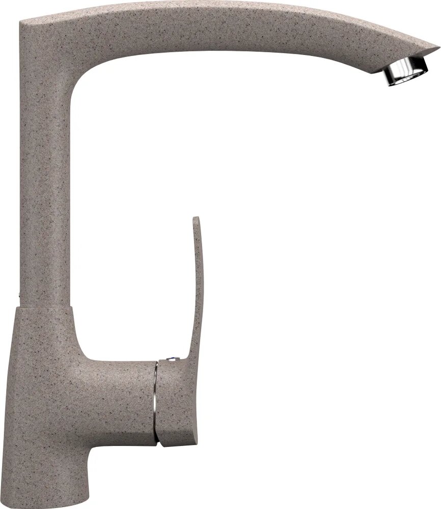 Смеситель для кухни Ulgran U-005 -302 с поворотным изливом, бежевый, матовый, однорычажный, латунный, с керамическим картриджем