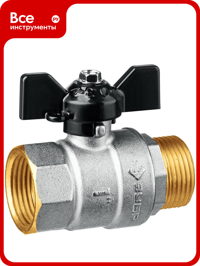 Шаровой кран ЗУБР полнопроходной "мама-папа", 1" 51325-1, Цельсия