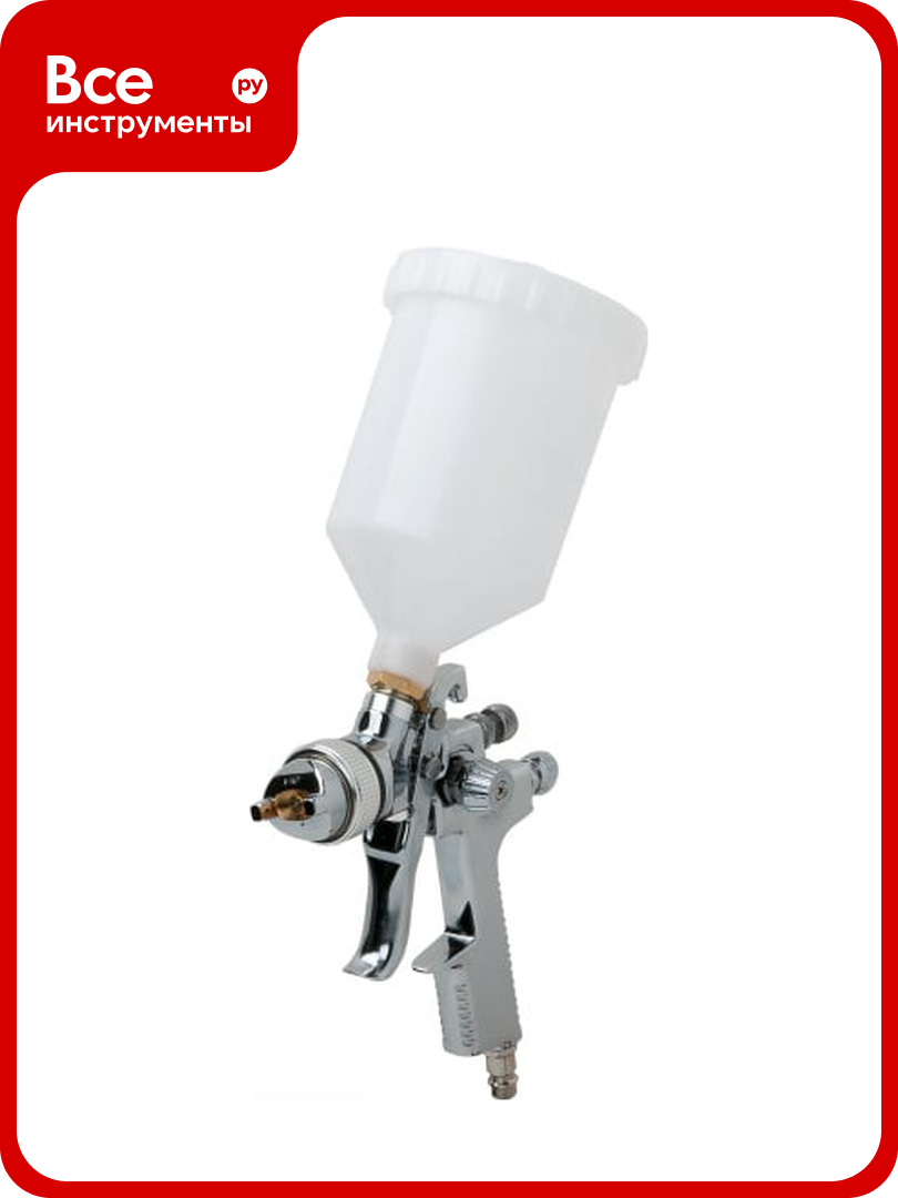 Пневматический краскопульт INTERTOOL, форсунка 1.4 мм, бачок 600 мл PT-0103, профессиональное напыление