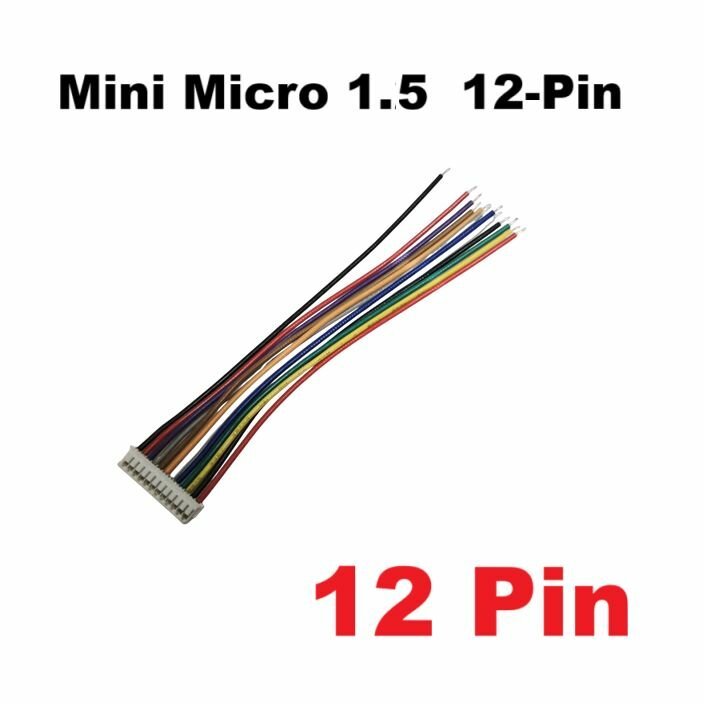 Адаптер переходник Mini Micro JST 1.5 (папа) 108 кабель PH12 12-Pin TTL 12Pin GND JST 12-ти контактный разъем JST-XH PH 1,5 мм штекер Connector запчасти FPV на 12 пинов
