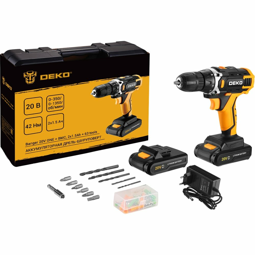 Аккумуляторная дрель шуруповерт DEKO Banger 20V ONE +