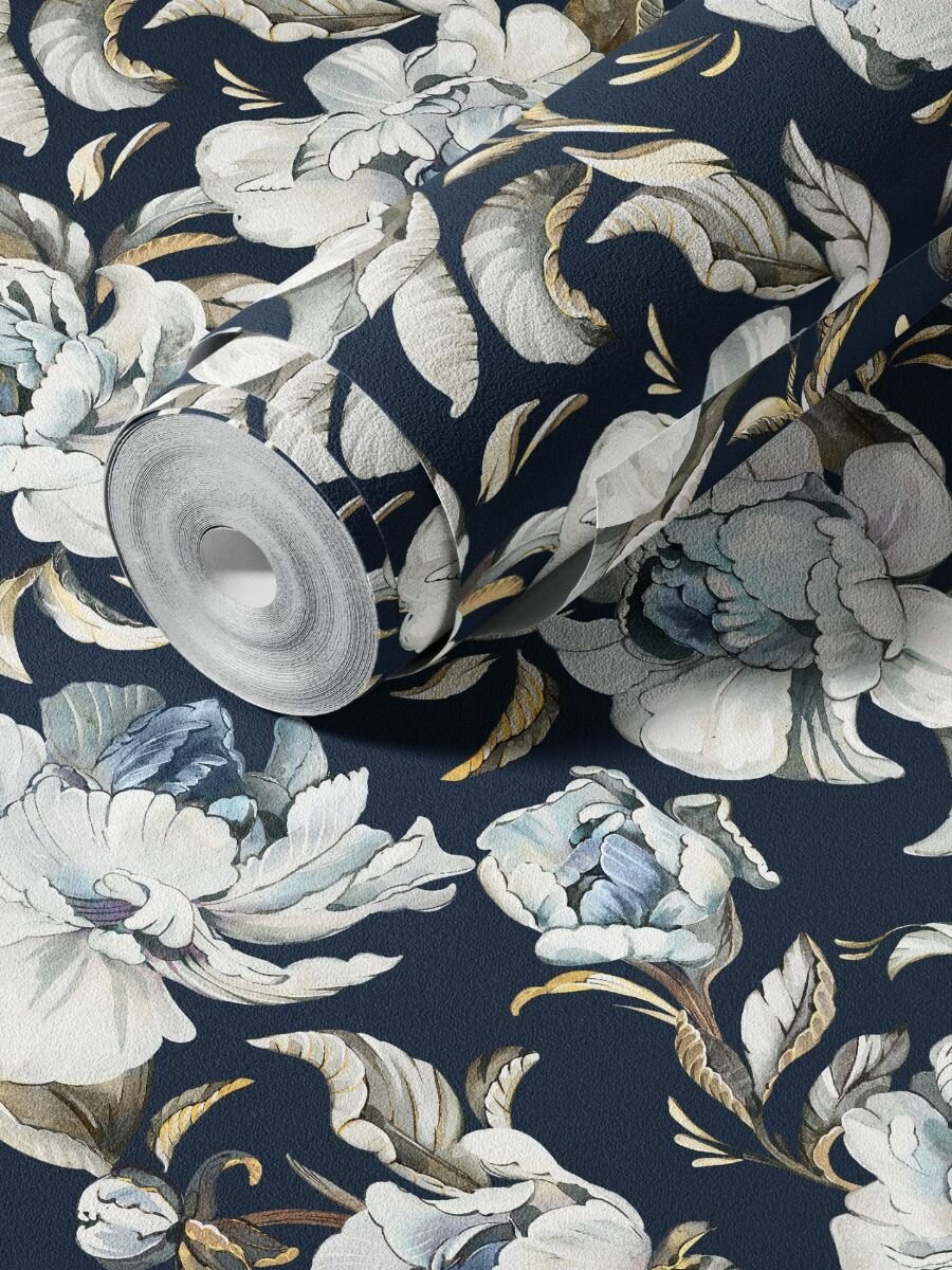 Самоклеящиеся обои с цветочным рисунком размером 0,45 х 3 м подходят для отделки мебели, кухонь и стен