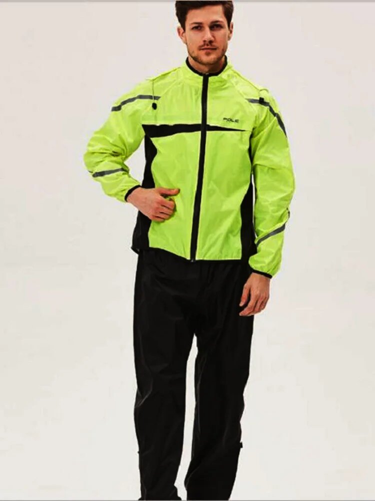 POLE высокий водонепроницаемый дышащий электрический мотоциклетный плащ, костюм для мотокросса, непромокаемый мотоцикл, плащ для скутера, дождевик, XL, Зеленый, Унисекс