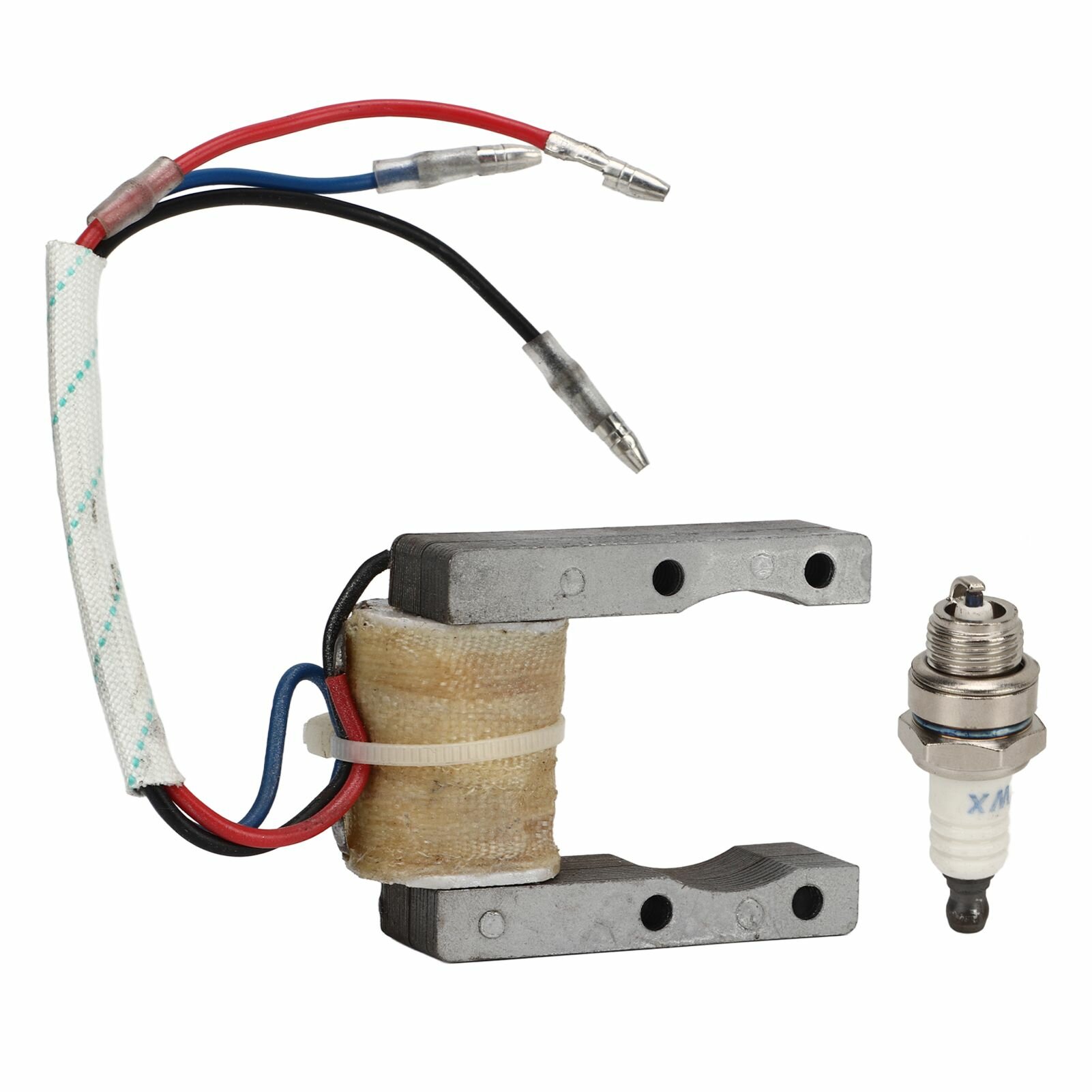 3-проводная катушка зажигания со свечой зажигания, замена 12 В для 49cc, 50cc, 60cc, 66cc, 80cc, 2-тактный двигатель, моторизованный велосипед