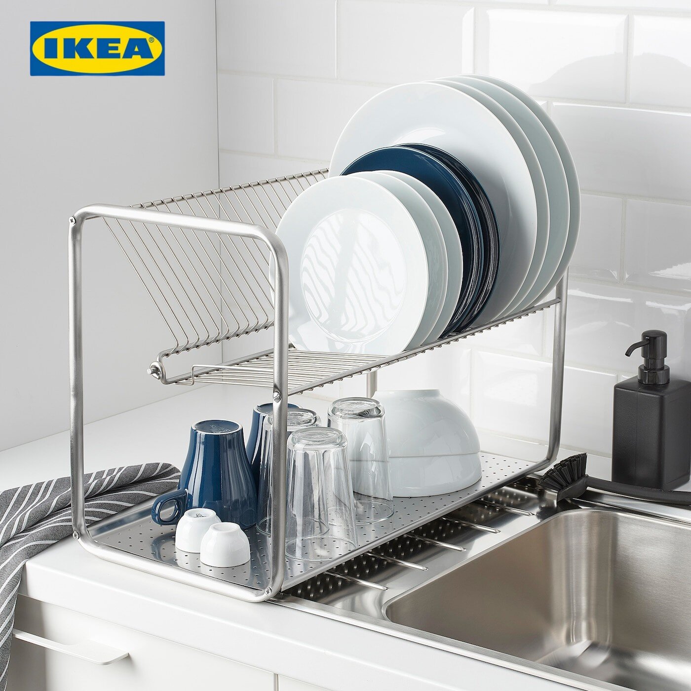 Сушилка для кухонной посуды из нержавеющей стали, 50 × 27 × 36 см, IKEA ORDNING