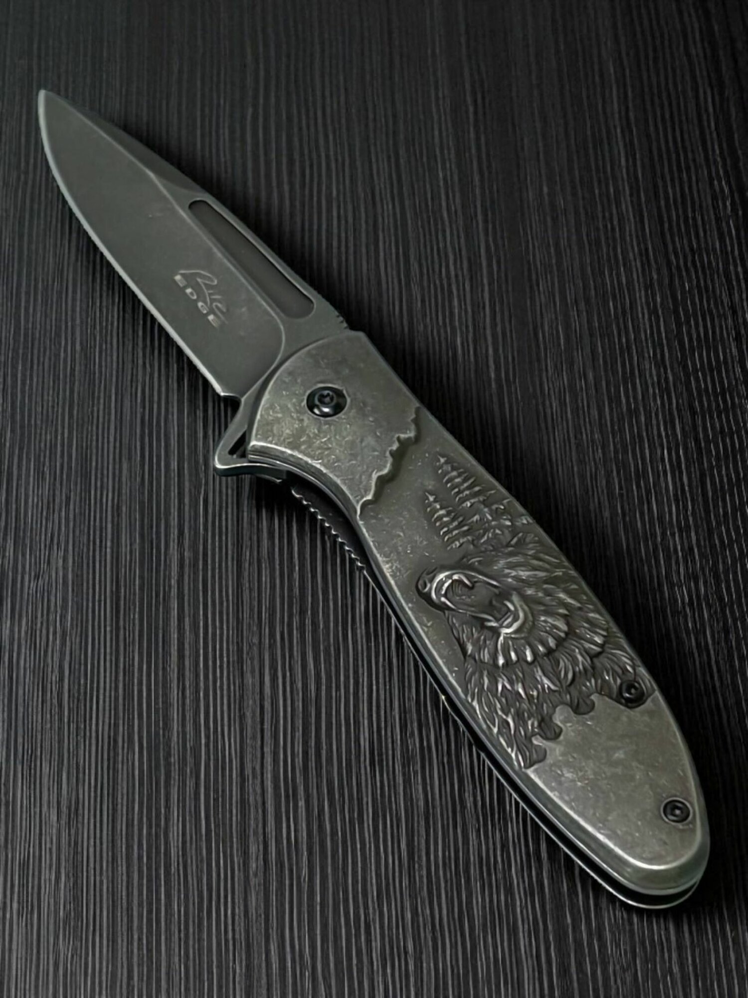 Складной нож Медведь чёрный 20 см