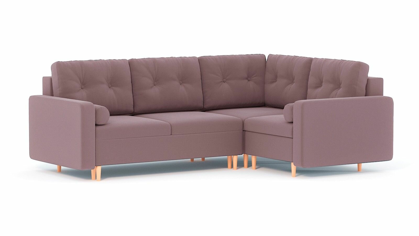 Модульный угловой диван "Белфаст", пантограф, угол универсальный, велюр Зара Пасти 36