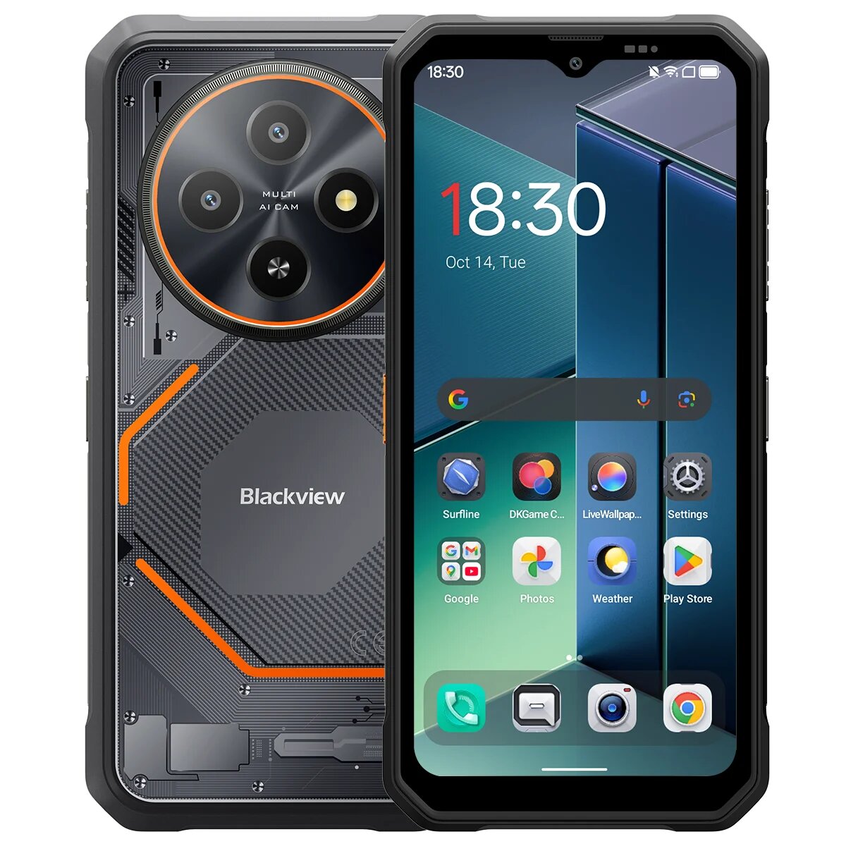 Смартфон OSCAl Blackview FORT 2, 6,56-дюймовый HD + IPS-дисплей, процессор MediaTek Helio G81, аккумулятор 5000 мАч, подержанный мобильный телефон Official Standard, Черный, 256ГБ, Black, 256 г
