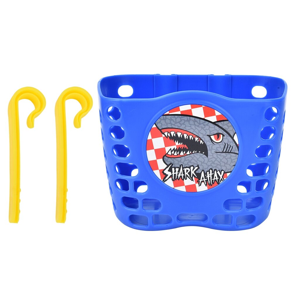 Детский велосипед-самокат с передней корзиной, синий, идеально подходит для детских велосипедных прогулок, хранения и покупок, регулируемый и прочный дизайн