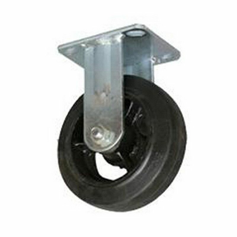 Колесо для тележки КНР неповоротное, литая резина, без тормоза, 200 мм