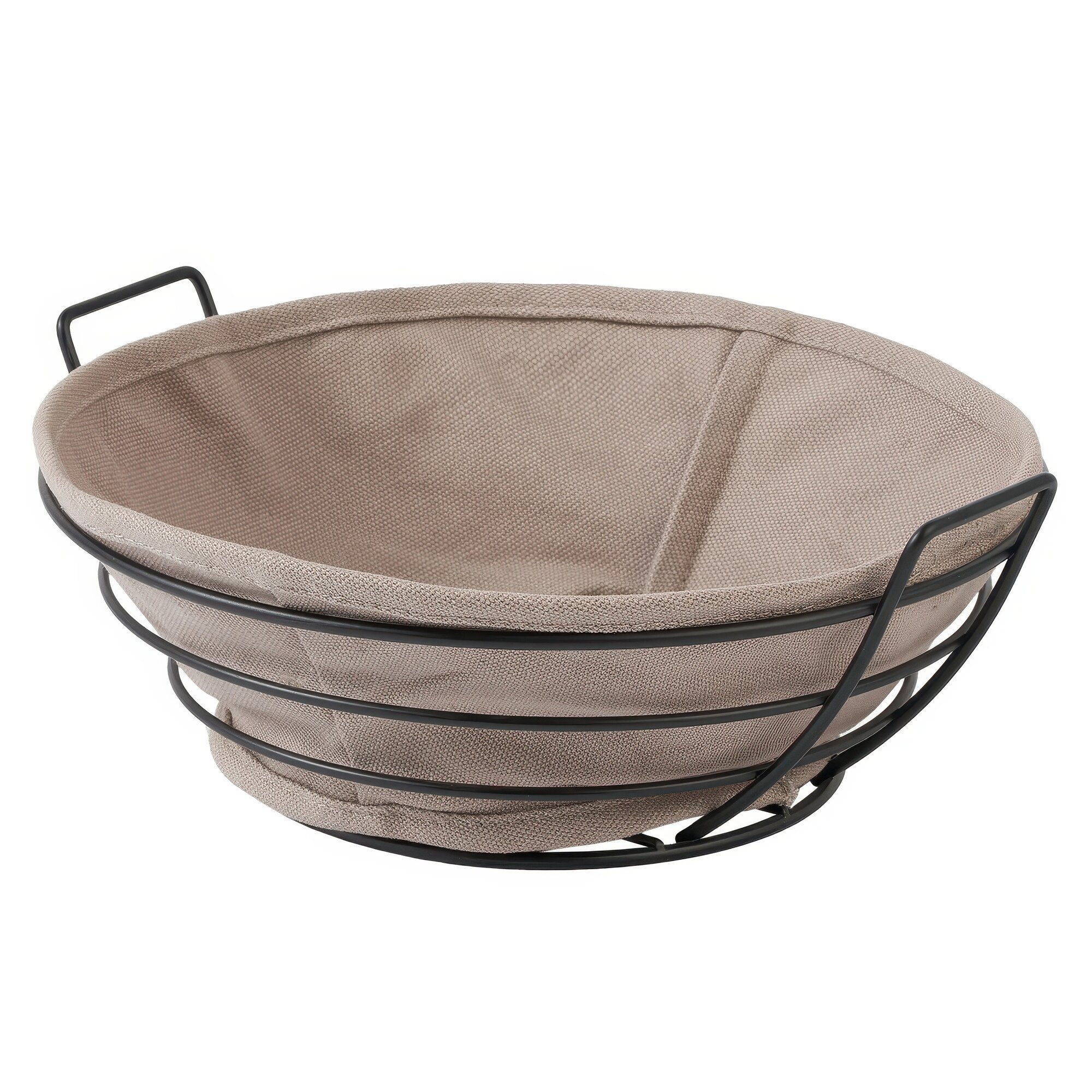 Корзинка для хлеба Gipfel Moran 51771, 25х23х9,5 см, углеродистая сталь/хлопок, черный/серый