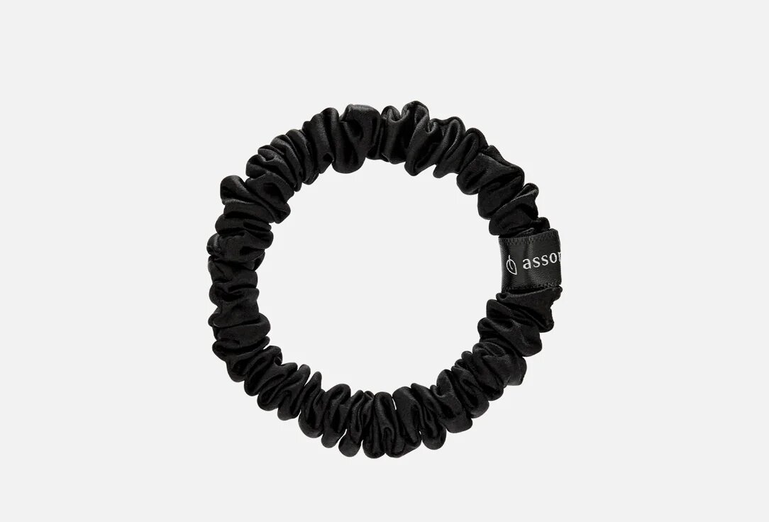 Шелковая резинка для волос Assoro, размер, S, цвет черный, 1 шт