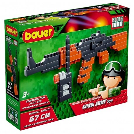 Конструтор Bauer "Автомат АК-47 и портативная рация" 104 детали хорошее состояние