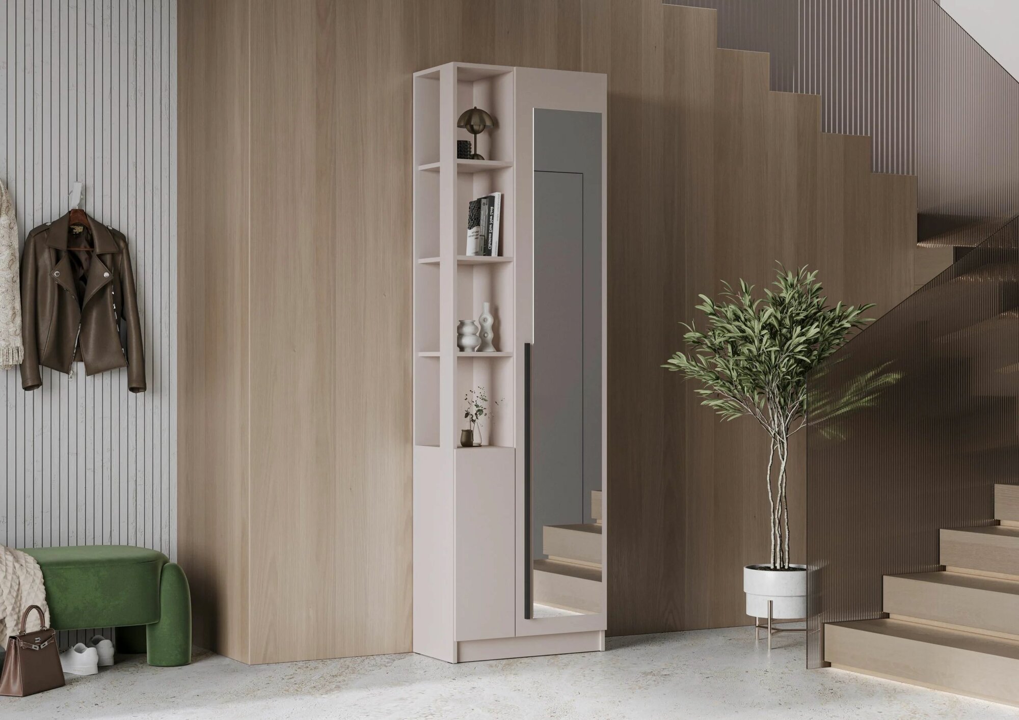 Шкаф Берген ШК_П-650 кашемир + 1 Ронда ЗШК (Интерьер-Центр)