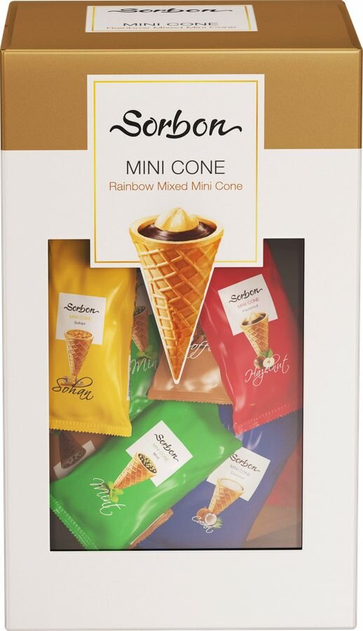 Конфеты SORBON Мини-рожки ассорти Радуга (Иран) 200г
