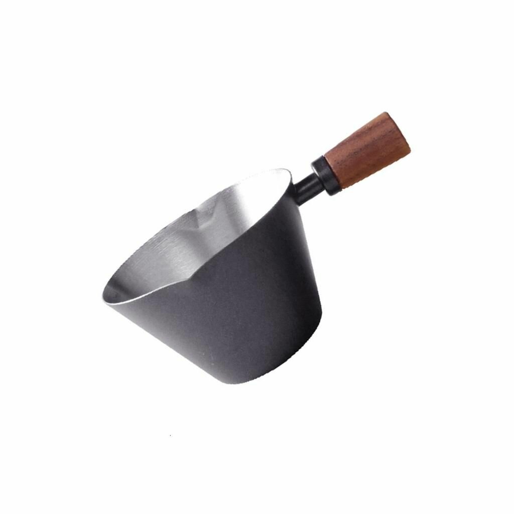 Эспрессо-чашка с мерной шкалой и деревянной ручкой, Черный