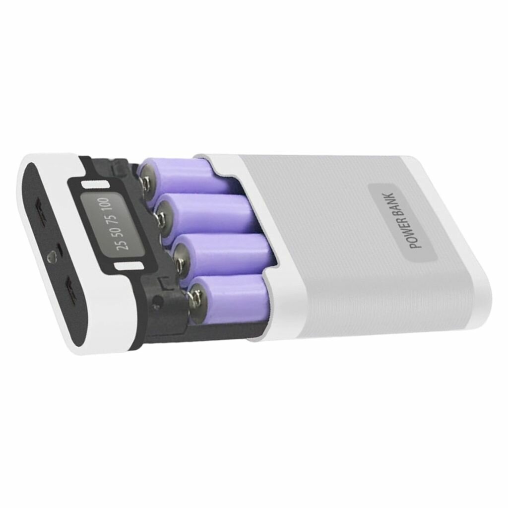 Комплект чехлов для зарядки мобильных устройств большой емкости без сварки 4x18650-белый