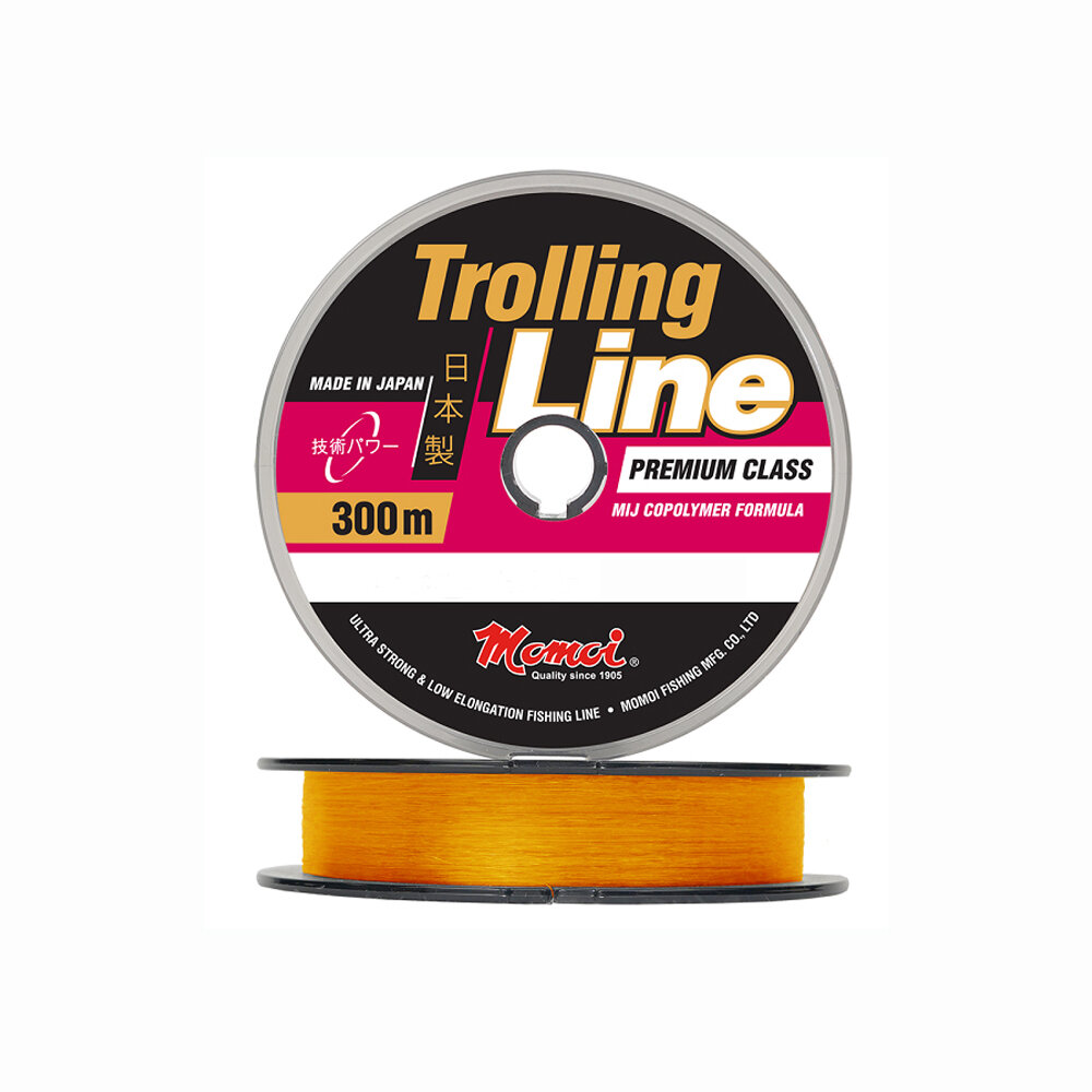 Леска Momoi Fishing "Trolling Line", 0,45 мм, 18,0 кг, 300 м, оранжевая