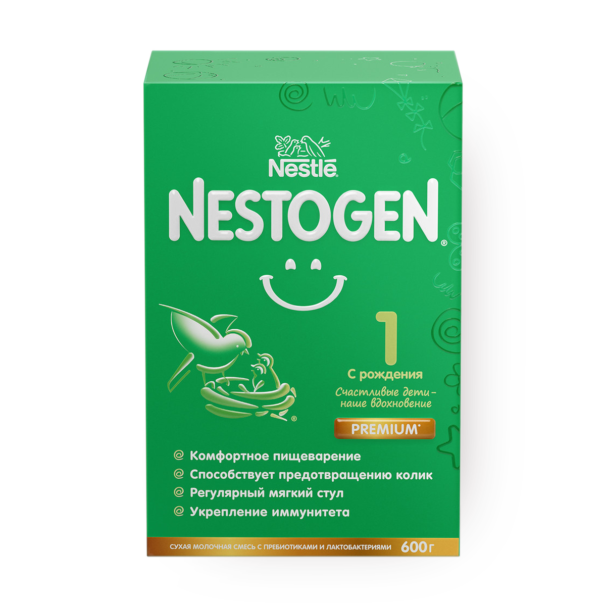 Смесь Nestogen 1, сухая, с рождения, без пальмового масла, 600 г