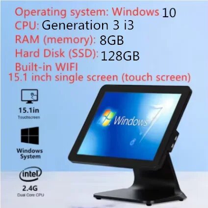 Терминал POS YPRXBD 15 дюймов Европейская вилка (EU Plug), 1 screen black i3