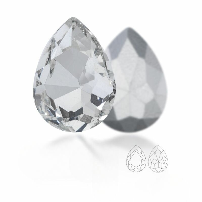 Хрустальные стразы капля, гранёные стеклянные кристаллы для декора, флористики, бижутерии и рукоделия, набор разных размеров