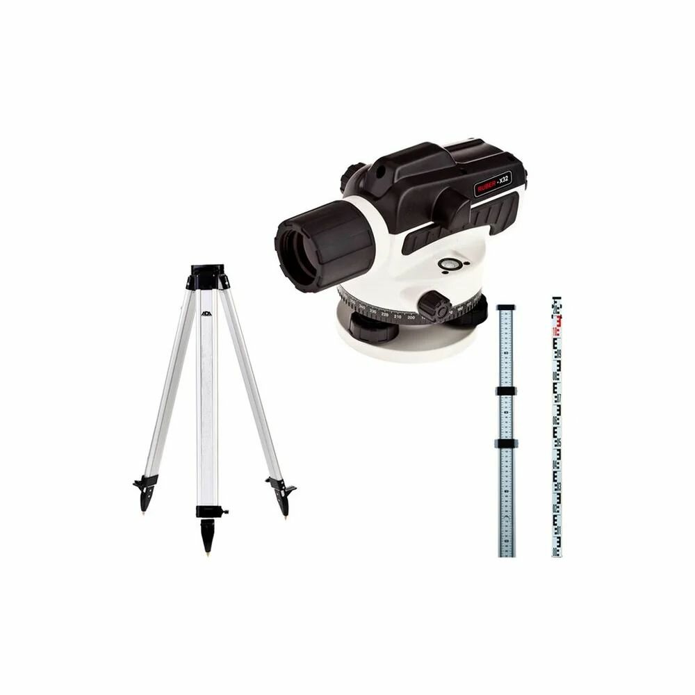 Комплект ADA: нивелир Ruber 32 с поверкой + рейка STAFF 3 + штатив на винтах Light S А00201_К