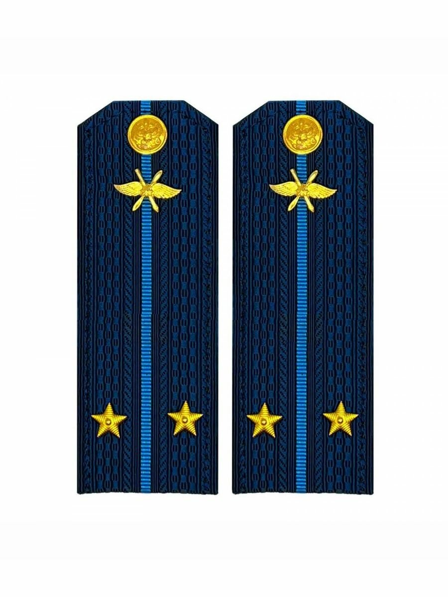 Погоны МО ВКС синие лейтенант с петлицей, Материал Пластиковые