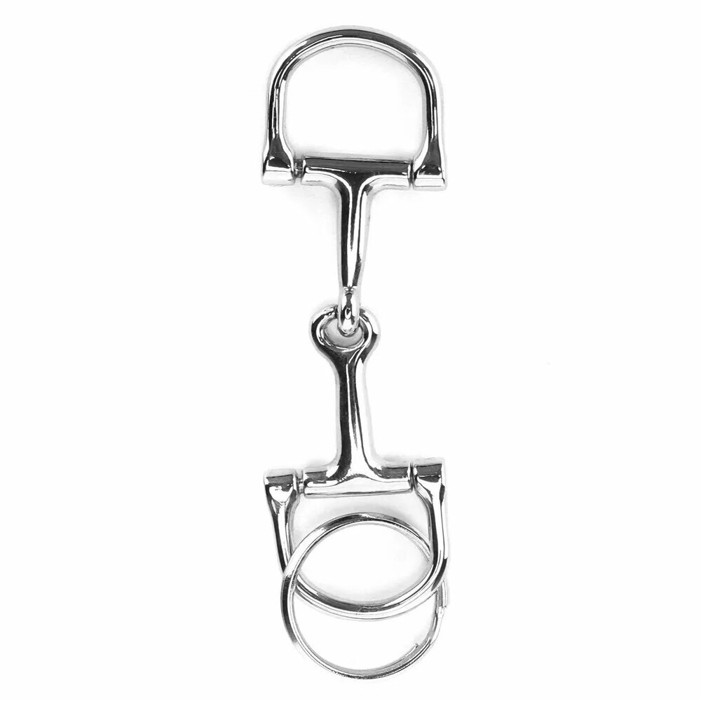 DShaped Брелок для ключей с трензелем Прочное серебро DRing ZineAlloy Лошадиные трензели Брелок для ключей