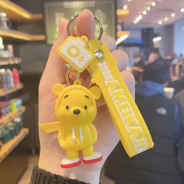 Брелок Disney с мультяшными персонажами: Микки Маус, Минни Маус, ПВХ-кукла, аксессуар для рюкзака, брелок Дональд Дак, подвеска для ключей, подарок для детей.