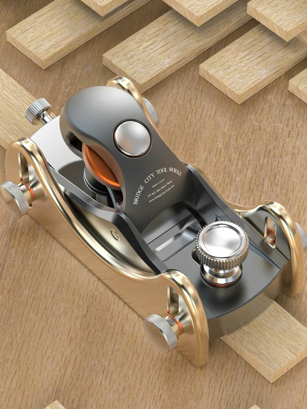 Pубанок ручной по дереву Bridge City HP-8V2 инструмент для калибровки и выравнивания древесины.