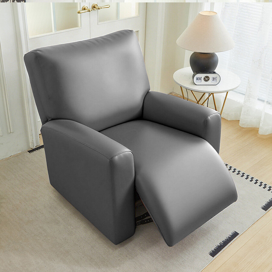 Чехол для дивана из эластичной кожи однотонного цвета, пыленепроницаемый, маслостойкий, без необходимости стирки, набор защитных чехлов для дивана