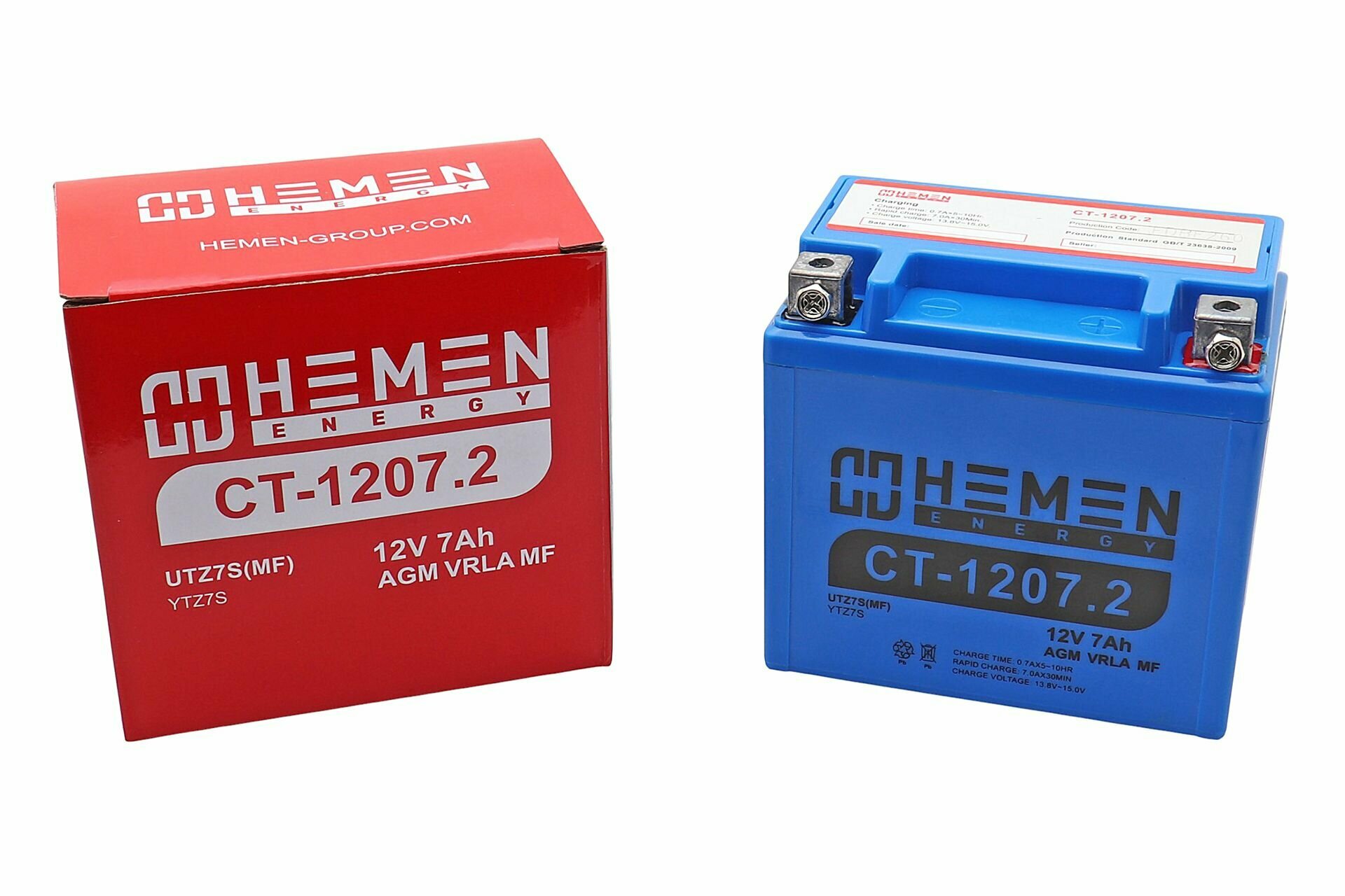 Аккумулятор 12В 7Ач HEMEN ENERGY CT1207.2 (UTZ7S(MF))