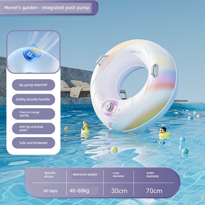Swimming Ring for Adults and Children, Thickened Anti-Rollover Life-Saving Equipment for Men and Women,