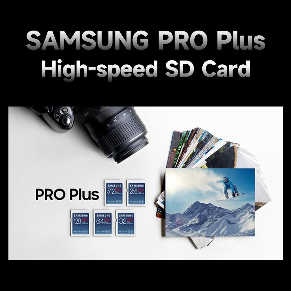 SAMSUNG 128GB PRO Plus SD Card, U3 V30, скорость 160 Мб/с
