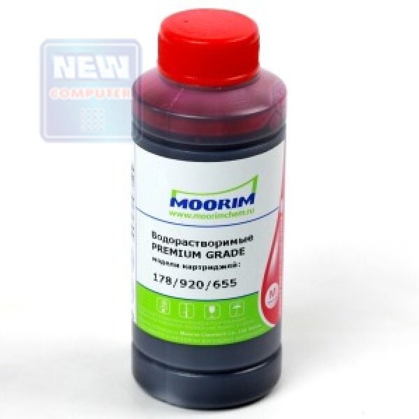 Чернила Moorim HP 178 920 655, для струйной печати, водорастворимые, 100ml, magenta