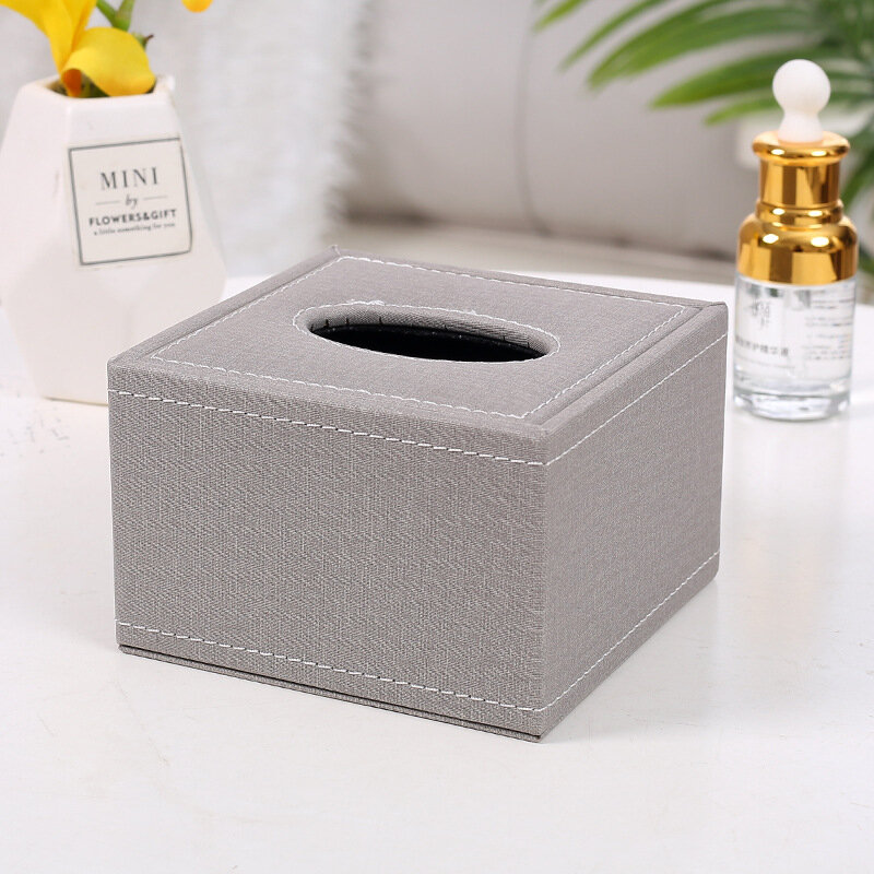 Квадратная коробка для салфеток Гостиничные производители производят кожаные коробки для хранения бумажных полотенец с