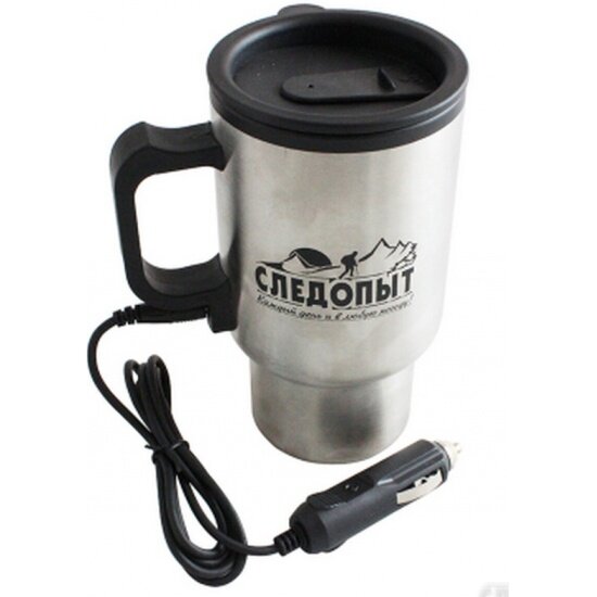 Автокружка Следопыт , с подогревом от прикуривателя, пластиковая колба